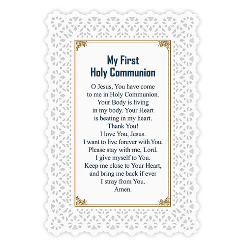 My First Holy Communion Laminated Lace Holy Card - [Consumer]Autom