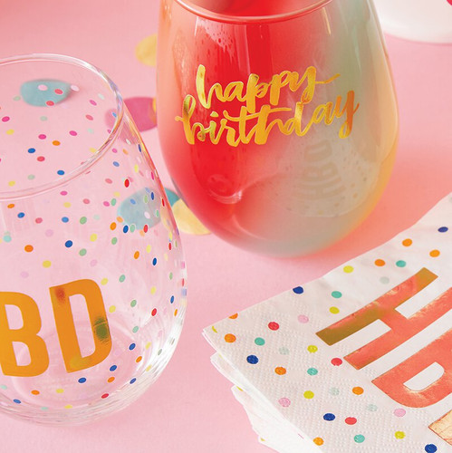 Wine Glass Happy Birthday