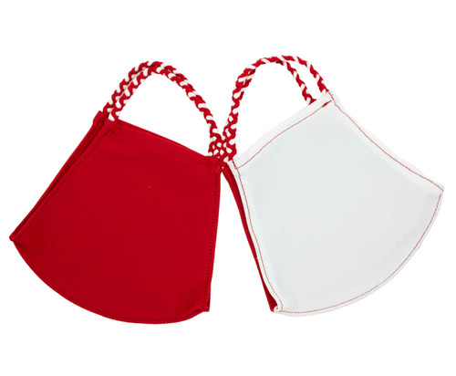 Pom Masks - Crimson/White - 2/pk