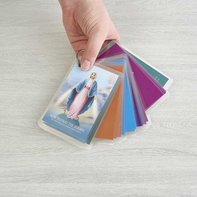 Laminated Rosary Prayer Card Set - 2 sets/pk - [Consumer]Autom