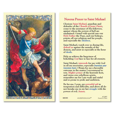 St. Michael Laminated Novena Prayer Holy Card - 25/pk - [Consumer]Autom