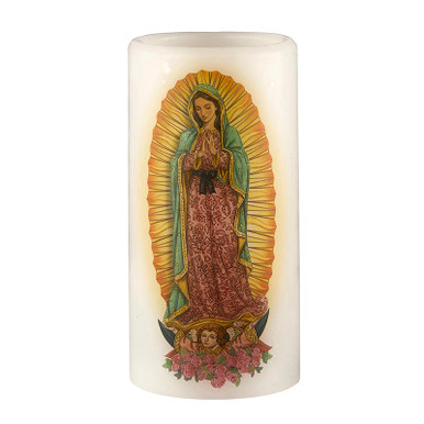 Our Lady of Guadalupe Flameless Devotional LED Candle - [Consumer]Autom