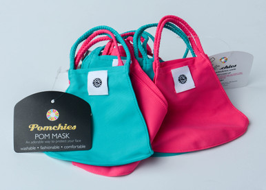 Pom Masks 2 Pack - Pink/Turquoise