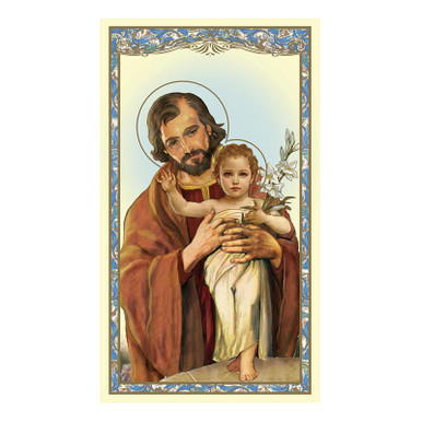 St. Joseph with Child Novena Laminated Holy Card - 25/pk - [Consumer]Autom