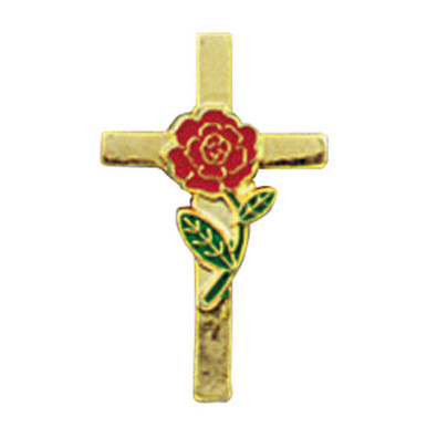 Rose Cross Lapel Pin - 25/pk - [Consumer]Autom
