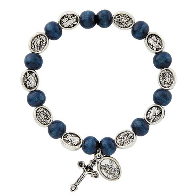 Blue St. Michael/Guardian Angel Rosary Bracelet - 12/pk - [Consumer]Autom