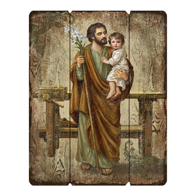 St. Joseph and Child Wood Pallet Sign - [Consumer]Autom