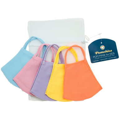 KIDS Pom Masks - Girls Solids -5/pk