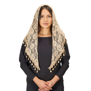 Beige Tears of Mary Chapel Veil - 2/pk - [Consumer]Autom