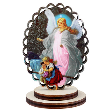 Guardian Angel Scalloped Wood Stand - 4/pk - [Consumer]Autom