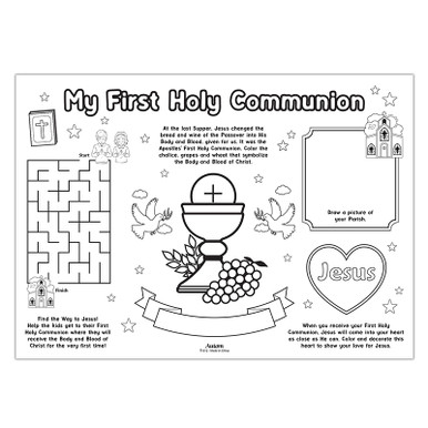 First Communion Activity Placemat - 50/pk - [Consumer]Autom