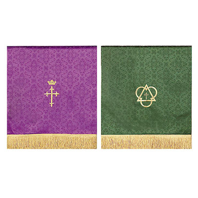 Purple and Green Jacquard Reversible Pulpit Scarf with Cross ...