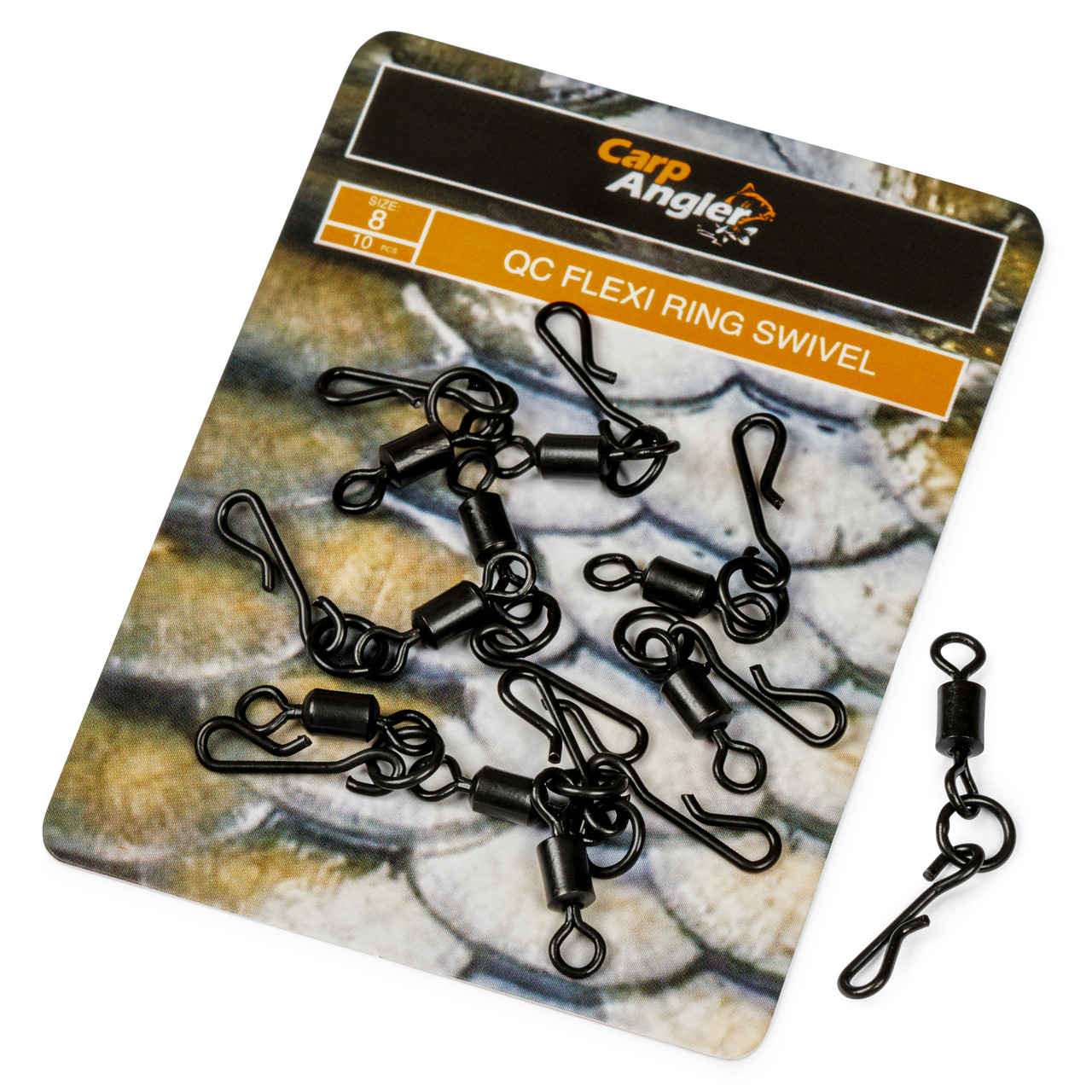 Carp Angler Quick Change Flexi Ring Swivel (size 8 / 10 pcs)