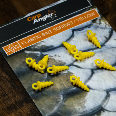 Carp Angler Plastic Bait Screws (Yellow / 12mm / 10 pcs)