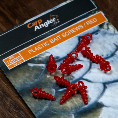 Carp Angler Plastic Bait Screws (Red / 12mm / 10 pcs)