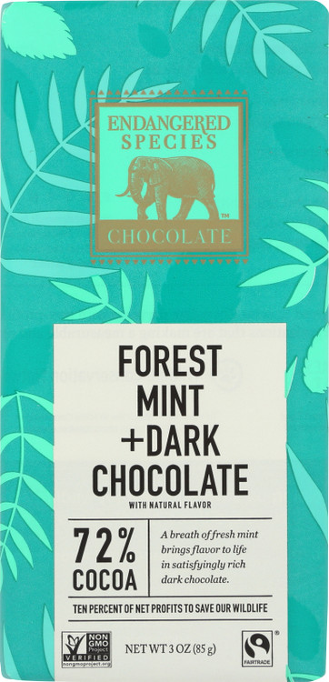 Chocolate Bar Rainforest Dark Chocolate With Forest Mint 3 Ounce 85 ...