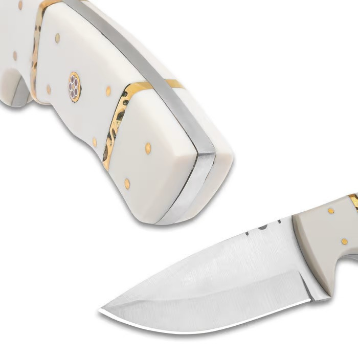 Timber Wolf Snow Leopard Knife w/Sheath - Hero Outdoors