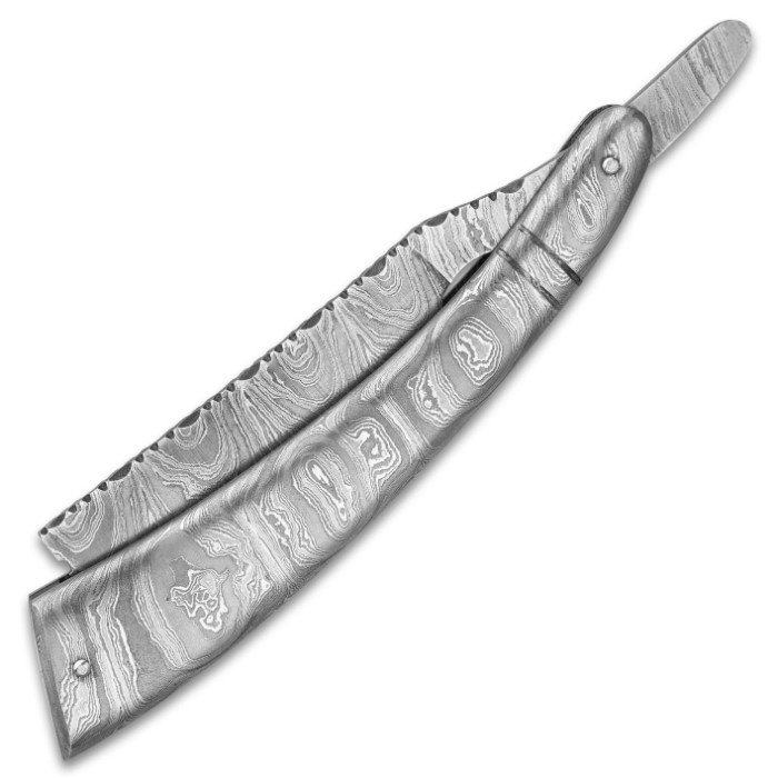 Kriegar Gentleman’s Damascus Pocket Razor Knife w/Sheath - Hero Outdoors