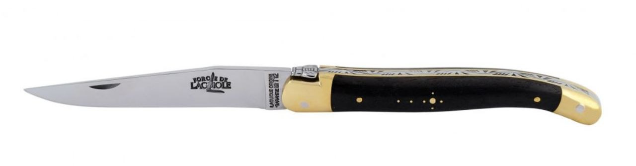 Forge de Laguiole 129EB 9cm Brass Bolster- Ebony Wood - Hero Outdoors
