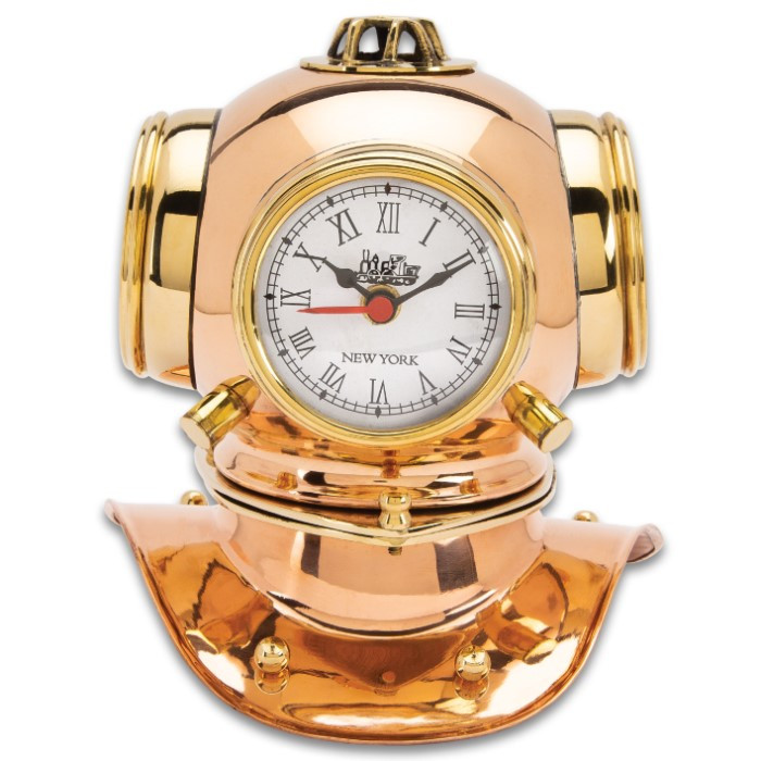 Diver Helmet Three Dialed World Table Clock - Hero Outdoors