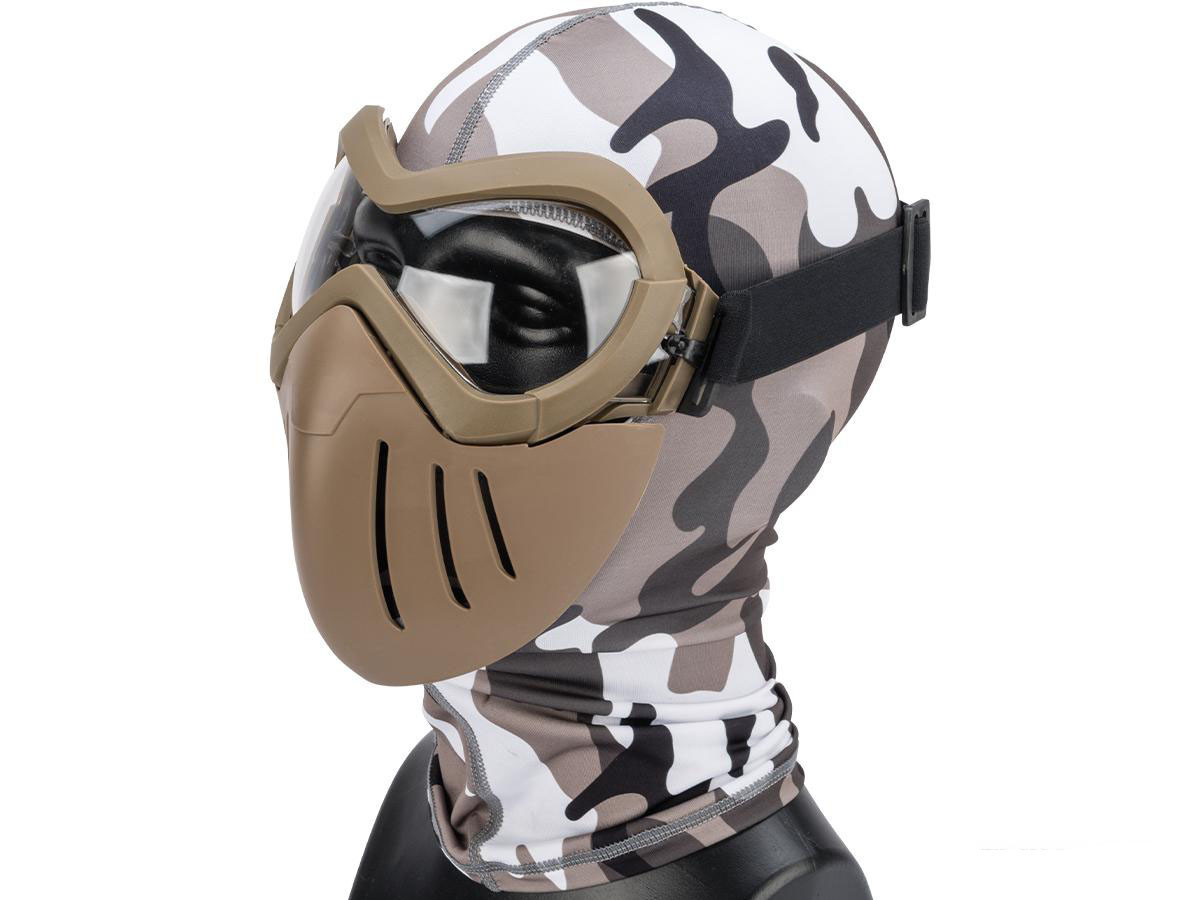 6mmProShop "Slipstream" Face Mask (Color: Tan Frame / Clear Lens ...