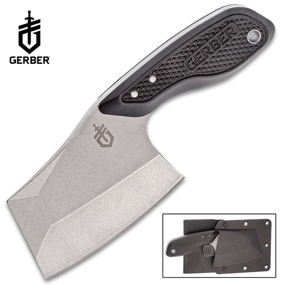 Gerber Black Tri-Tip Mini Cleaver With Sheath - Hero Outdoors