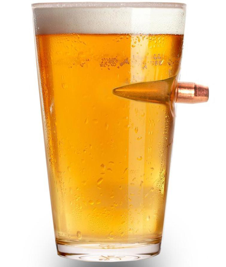 LuckyShot Handmade Real Bullet Drink Glass (Model: .50 BMG Pint Glass ...