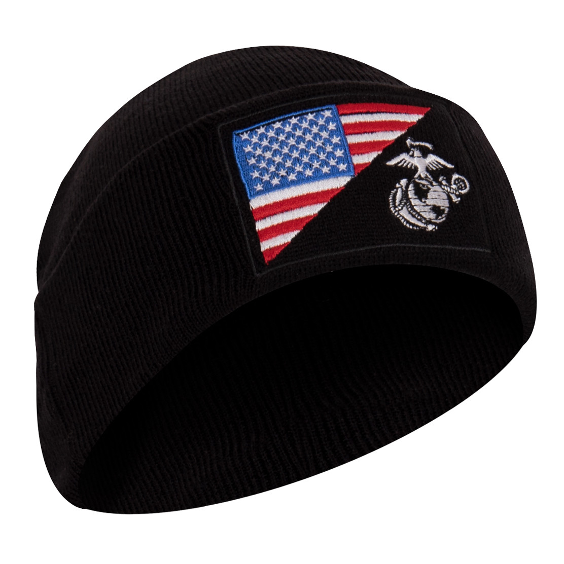Rothco USMC Eagle, Globe and Anchor/US Flag Deluxe Fine Knit Watch Cap ...