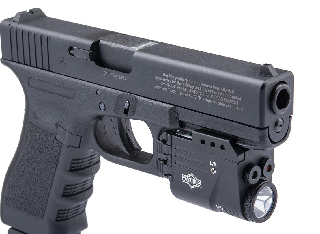 Matrix Tactical L53A10 Compact Pistol Flashlight w/ Red & Green Laser ...