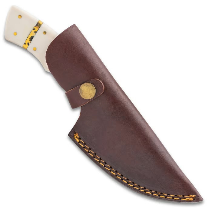 Timber Wolf Snow Leopard Knife w/Sheath - Hero Outdoors