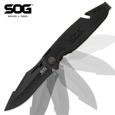SOG Boot Camp Mini Assisted-Open Folding Knife - Black - Hero Outdoors