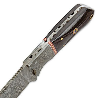Timber Wolf Mosaic Micarta & Damascus Fixed Blade Hunting Knife - Hero ...