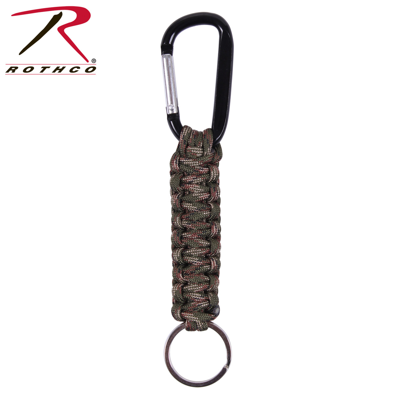 Rothco Paracord Keychain with Carabiner - Woodland - Hero Outdoors