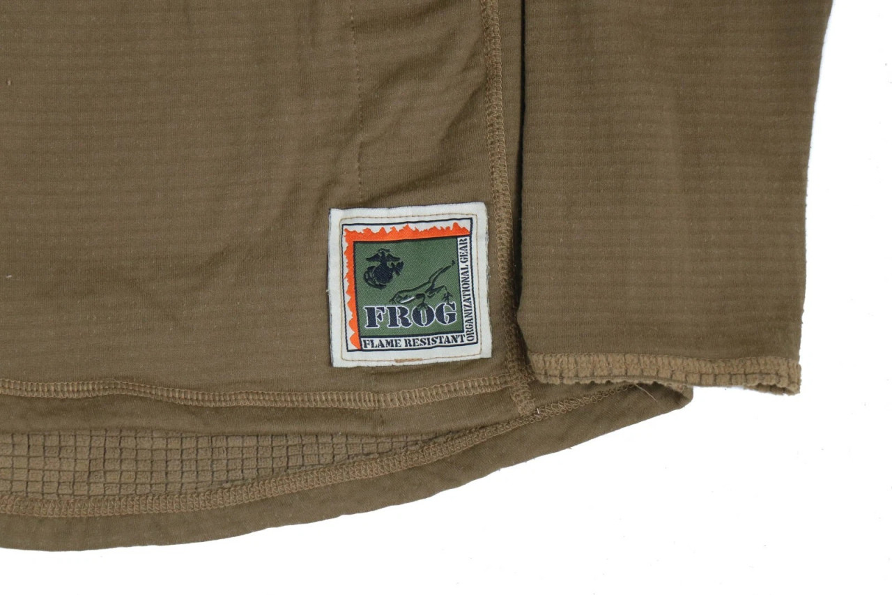 U.S. Armed Forces Marine Corps FROG Grid Fleece Waffle Top - Coyote Brown