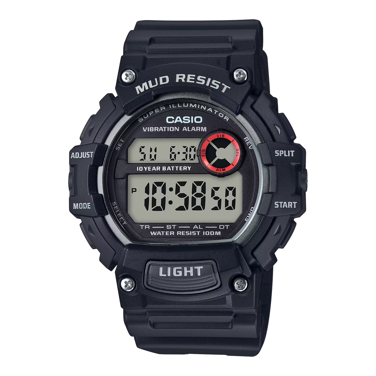 Mud-Resistant Digital Watch w/ Vibration Alarm