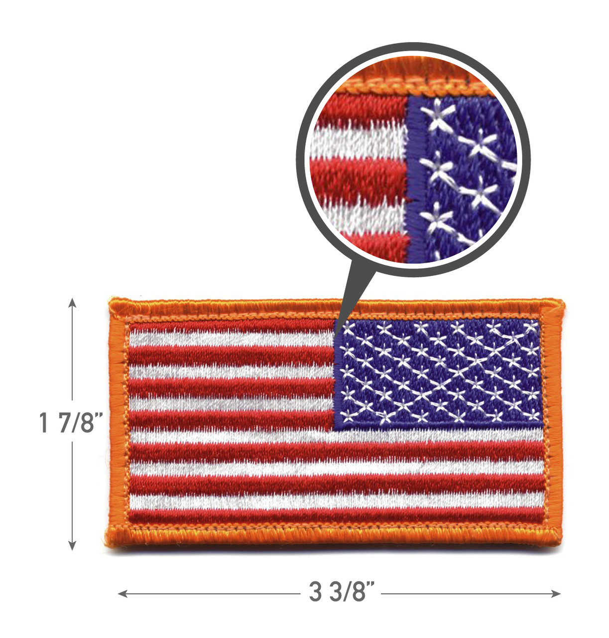 Rothco American Flag Patch - Hook Back - Reverse - Yellow Border - Hero ...