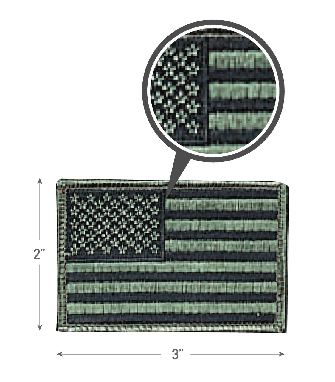 Rothco Iron On / Sew On Embroidered US Flag Patch - Olive Drab - Hero ...