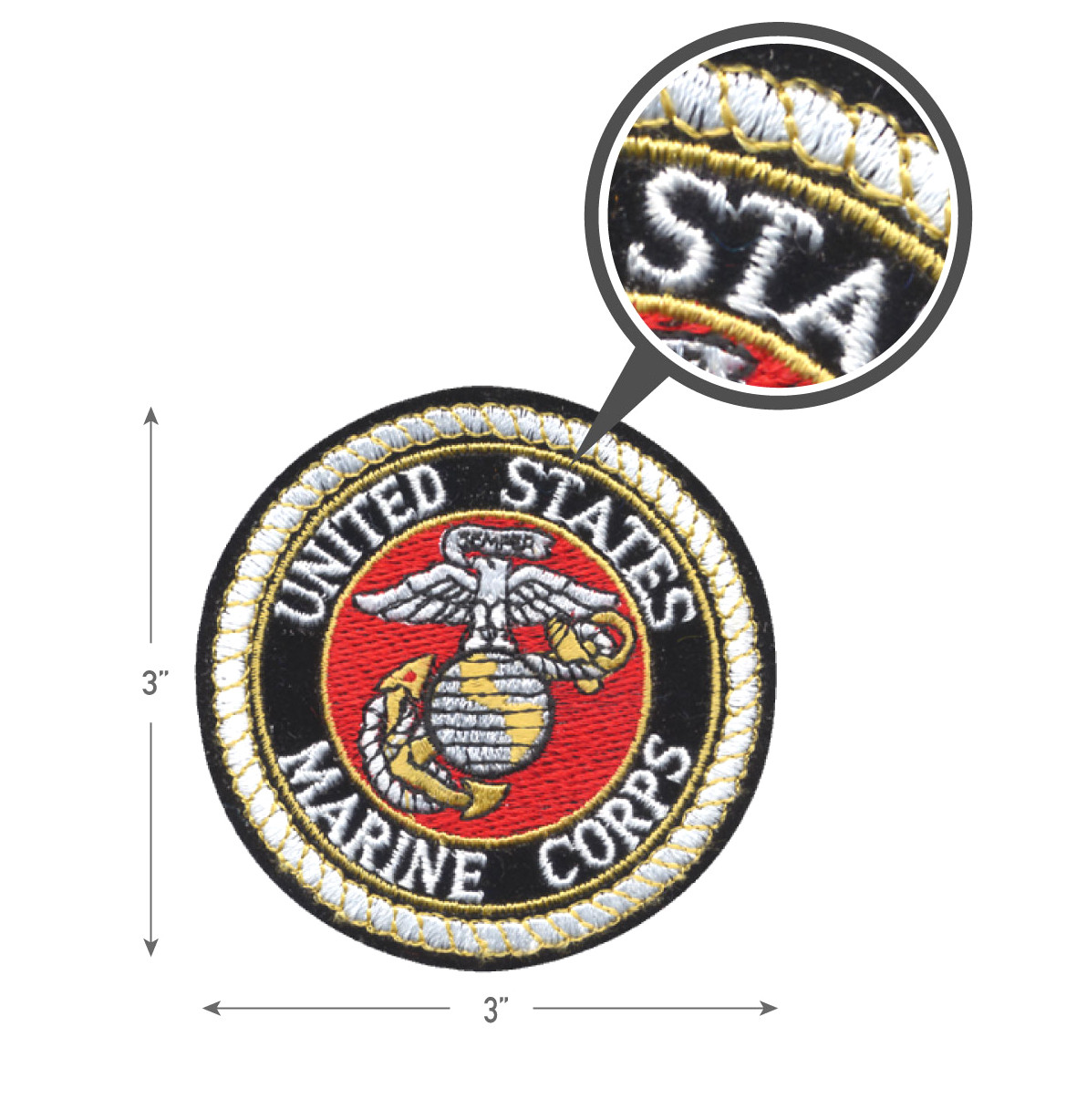Rothco Deluxe USMC Round Patch - Hero Outdoors