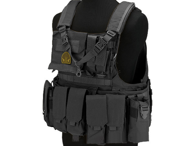 Matrix Assault Plate Carrier Vest w/ Cummerbund & Pouches - Black ...
