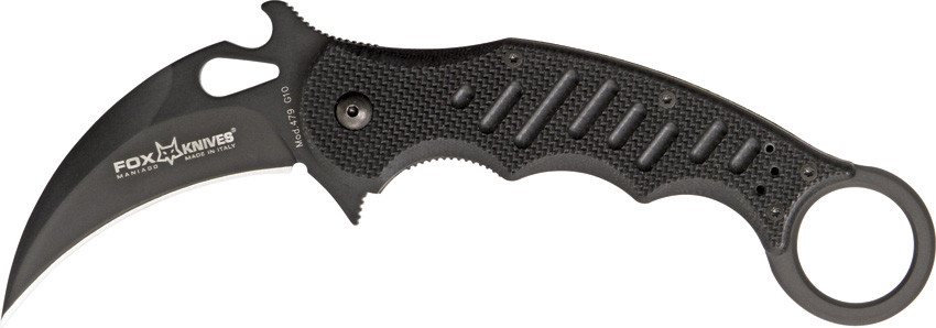 FOX 479 Folding Wave Karambit - Black G10 Handle - Hero Outdoors