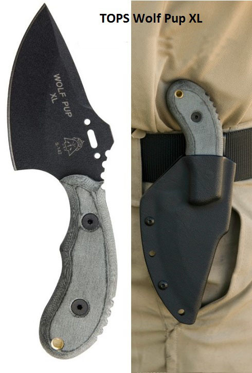 TOPS WP011 Wolf Pup XL w/Kydex Sheath - Hero Outdoors