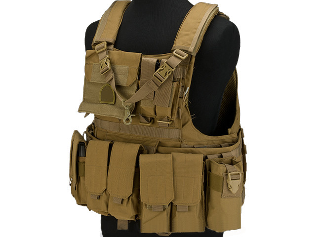 Matrix Assault Plate Carrier Vest w/ Cummerbund & Pouches - Coyote ...