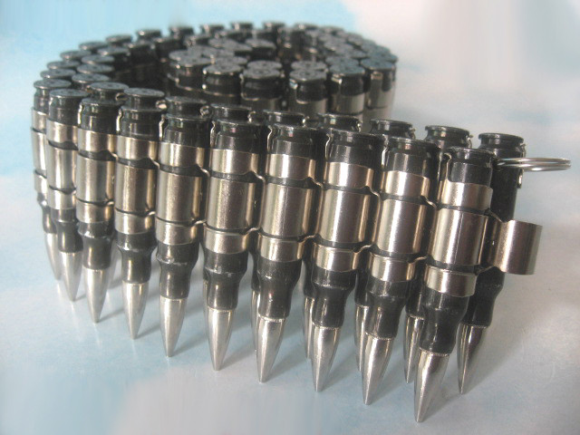 Bullet Belt 7.62 mm - Black Casings & Nickel Links - Hero Outdoors