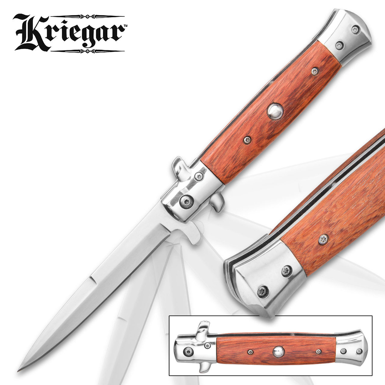 Kriegar German Peach Wood Stiletto Knife - Hero Outdoors