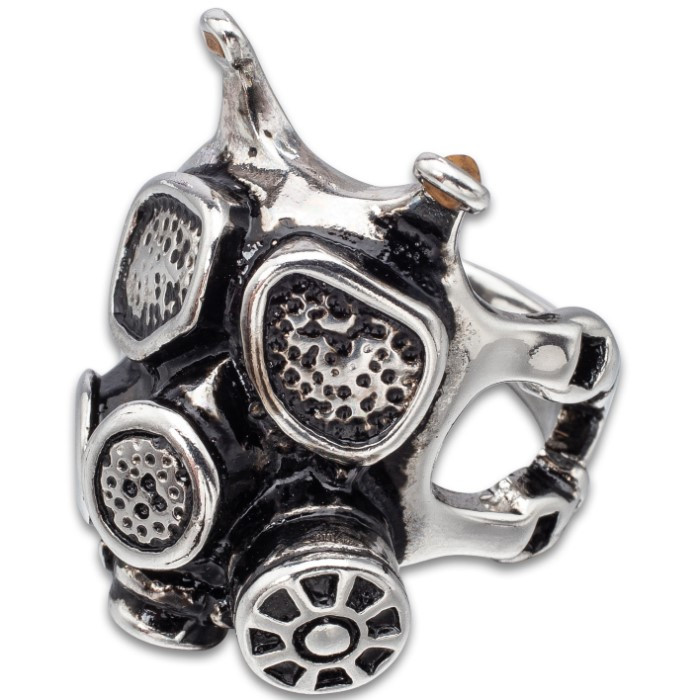 Apocalyptic Stainless Steel Gas Mask Ring - Hero Outdoors