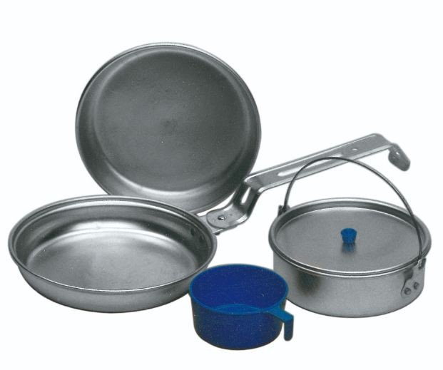 Mil-Tec 1-Person Polished Aluminum Cook Set - Hero Outdoors