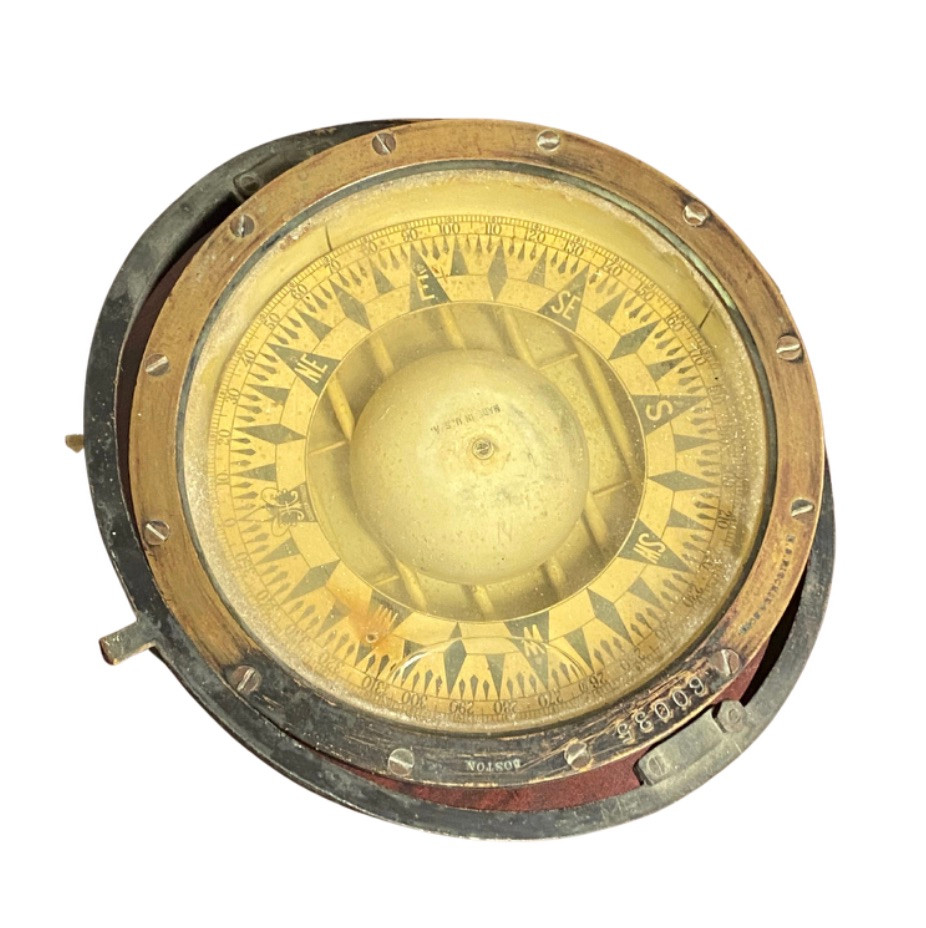 Antique Ritchie Brass 10 1/2" Marine Compass - Hero Outdoors