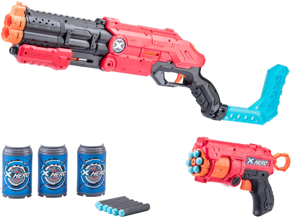 XHERO Foam Dart Gun "Superhero" Pump Action Rifle and Pistol Set w ...