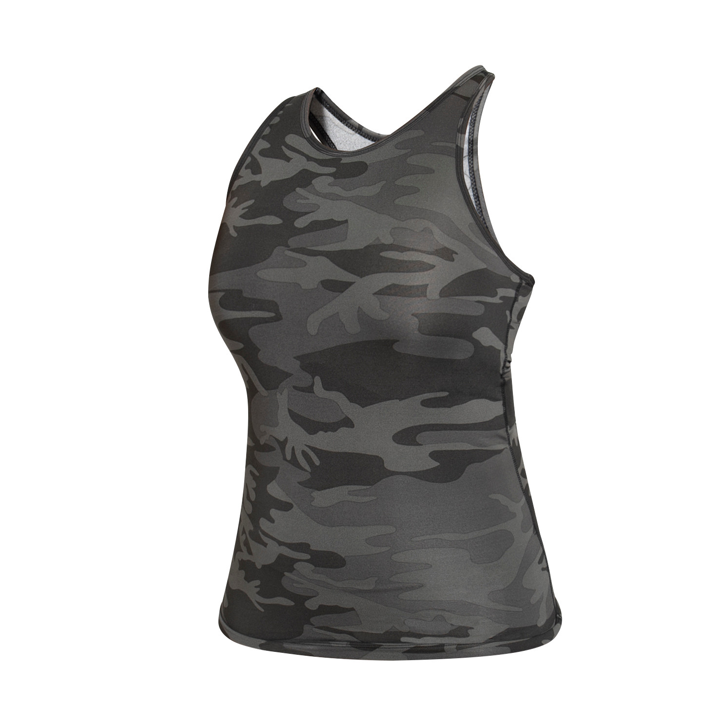 Womens Camo Workout Performance Tank Top - Black Camo - Hero Outdoors