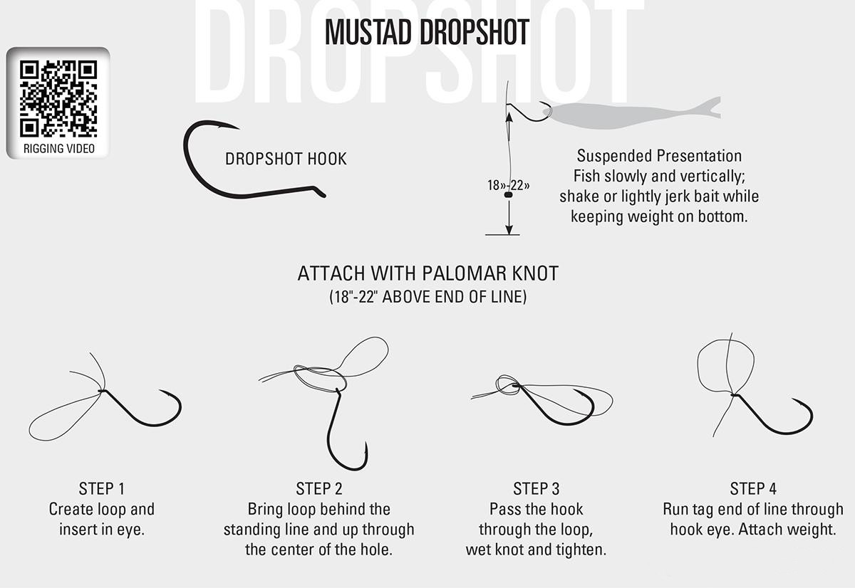 Mustad Double Wide Gap Bait / Drop Shot Hook - Red - Hero Outdoors